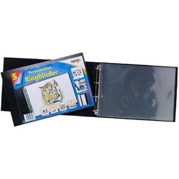 6 x A3 Deluxe Landscape 4-D Ring Binder Folders File Art Presentation ...