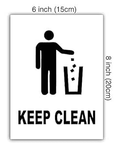 SIGN EVER™ Keep Clean Dustbin Sign Board Collage Office Signage ...