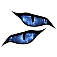Pair of evil eyes with green iris vinyl drone motorcycle helmet car ...
