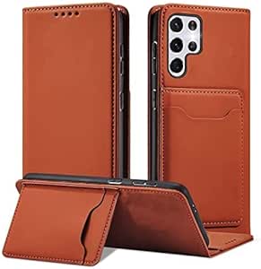 S. Dawezo Handyhülle für Samsung Galaxy S22 Ultra Hülle,Premium Leder Klappbare Flip Case Tasche ...