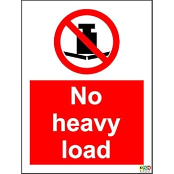 CAUTION HEAVY LOAD SIGN - Self adhesive sticker 100mm x 80mm: Amazon.co ...