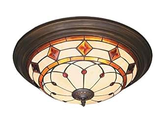Diamonds and Jewels Tiffany Flush Ceiling Light: Amazon.co.uk: Lighting