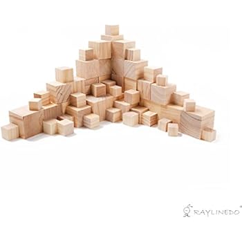 10 x Natural Wooden Craft Wood Cubes 50mm: Amazon.co.uk: Kitchen & Home