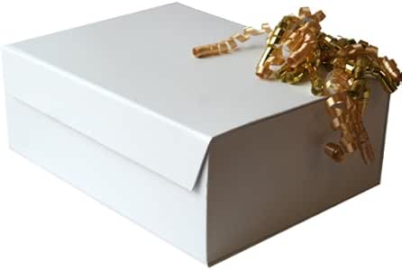 White Magnetic Rigid Gift Box (220 x 280 x 110mm): Amazon.co.uk: Office ...