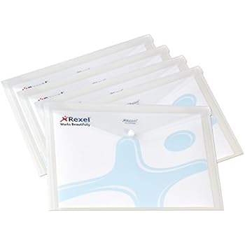 Rexel A4 Clear Ice Plastic Popper Wallet Folder with Front Business ...