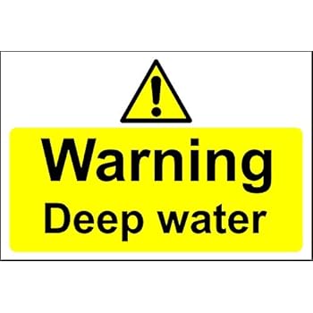 Warning deep water sign - 1.2mm rigid plastic 300mm x 200mm: Amazon.co ...