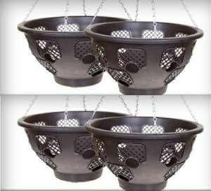 Set of 4 x 15" Easy fill Hanging Baskets: Amazon.co.uk: Kitchen & Home