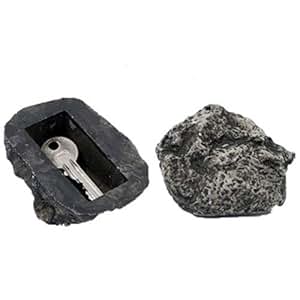 NEW OUTDOOR GARDEN ROCK HIDDEN KEY HIDE IN STONE SECURITY SAFE HOLDER ...