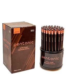 Pentonic Extra Dark Premium Pencil - Pack of 50 (Black): Amazon.in ...