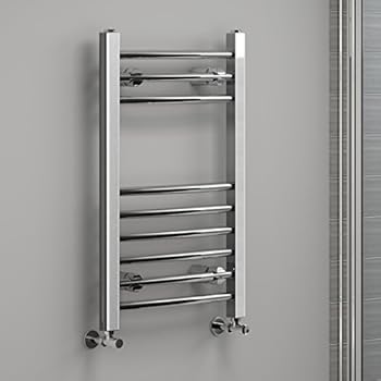 250mm wide x 800mm high Small Narrow Heated Towel Rail Straight Flat ...