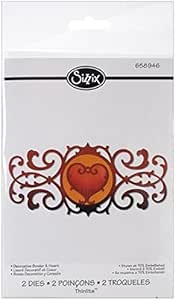 Ellison - Fustelle Sizzix Thinlits, Bordo Decorato e Cuore, Confezione da 2 : Amazon.it: Casa e ...