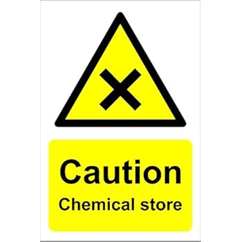 Caution Chemical Store COSHH Safety Sign - Self adhesive sticker 200mm ...