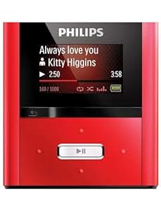 Philips GoGear MP3 player SA2RGA04RN/02 RaGa 4GB - Red: Amazon.co.uk ...