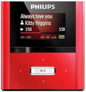 Philips GoGear MP3 player SA2RGA04RN/02 RaGa 4GB - Red: Amazon.co.uk ...