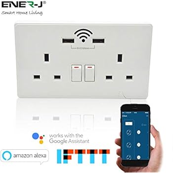 BG Electrical Smart Power Socket, Alexa Compatible Double 13 Amp, White ...