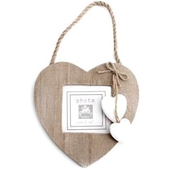 Chic & Shabby Triple Wooden Hanging Heart Photo Frame: Amazon.co.uk ...