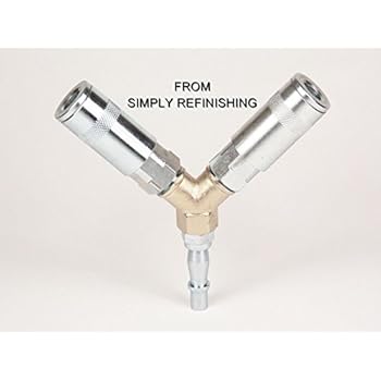 3 way quick release 1/4" bsp air line hose y splitter connector airline ...