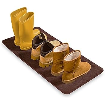 JVL Multifunctional Rubber Shoe Drip Tray Boot Storage Door Mat, Black ...