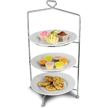 Mepra Stainless Steel Palace 3-Tier Afternoon Tea Stand, Silver: Amazon ...