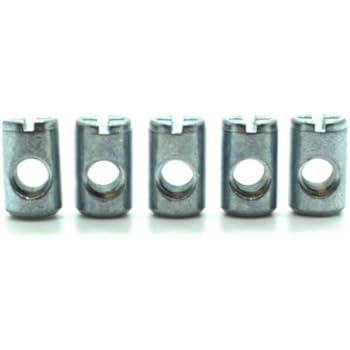 Pack of 10 M6 Threaded Cross Dowel Barrel Nuts - 10mm by 16mm to suit ...