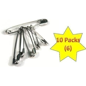 First Aid Safety Pins in Packs of 6 - 10 Packs (Total of 60 Pins ...