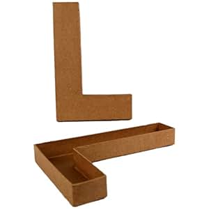 Country Love Crafts 8.25-inch/ 20.5cm Letter L Shaped Box Papier Mache ...