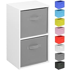 Hartleys 2 Tier White Cube Unit - Choice of Storage Boxes: Amazon.co.uk ...