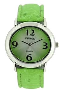 Citron Ladies Fashion Watch with Green Dial and Strap: Amazon.co.uk ...