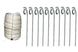 Rope Off Area Pack (10 Galvanised Stakes + 220m Rope): Amazon.co.uk ...