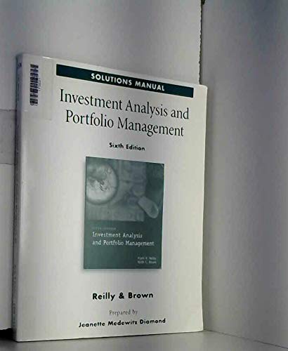 Buy Investment Analysis and Portfolio Management: Solutions Manual Book ...