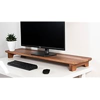 carpentray Wooden Computer Monitor Stand, Monitor Riser Desk Shelf ...