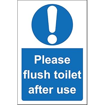 Please flush toilet after use Safety sign - Self adhesive sticker 150mm ...