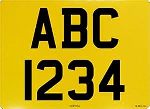 Square Registration Plate yellow: Amazon.co.uk: Car & Motorbike