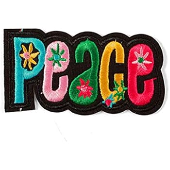 Peace Iron on / Sew On Embroidered Patch Applique Embroidery Rainbow ...