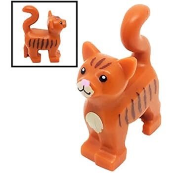 LEGO Cat Tabby Ginger Kitten Pet Animal For Minifigures: Amazon.co.uk ...