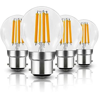 2 x 4W=40W PAUL RUSSELLS G45 B22 Mini Globe LED Filament Bulb Warm ...