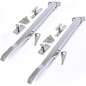 Pack Of 2 10" Polished Chrome Locking Casement Window Stay Fastener ...