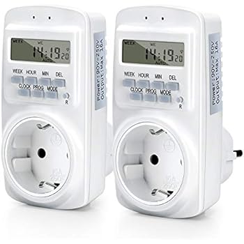 Programmateur Prise Electrique à 10 Programmes 24H/7 Prise Programmable Digitale économiser ...