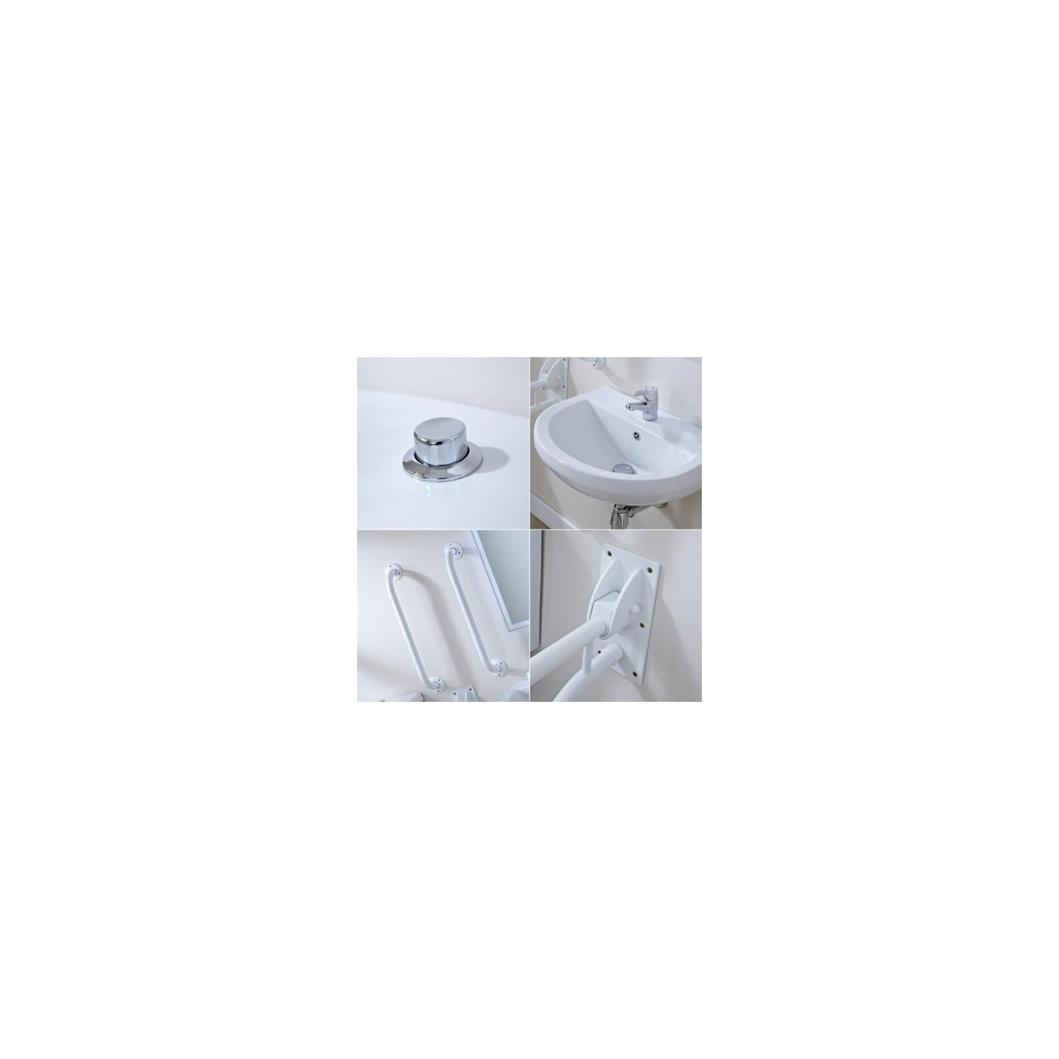 Trueshopping White Ceramic Doc M Pack Disabled Bathroom Suite With WC ...