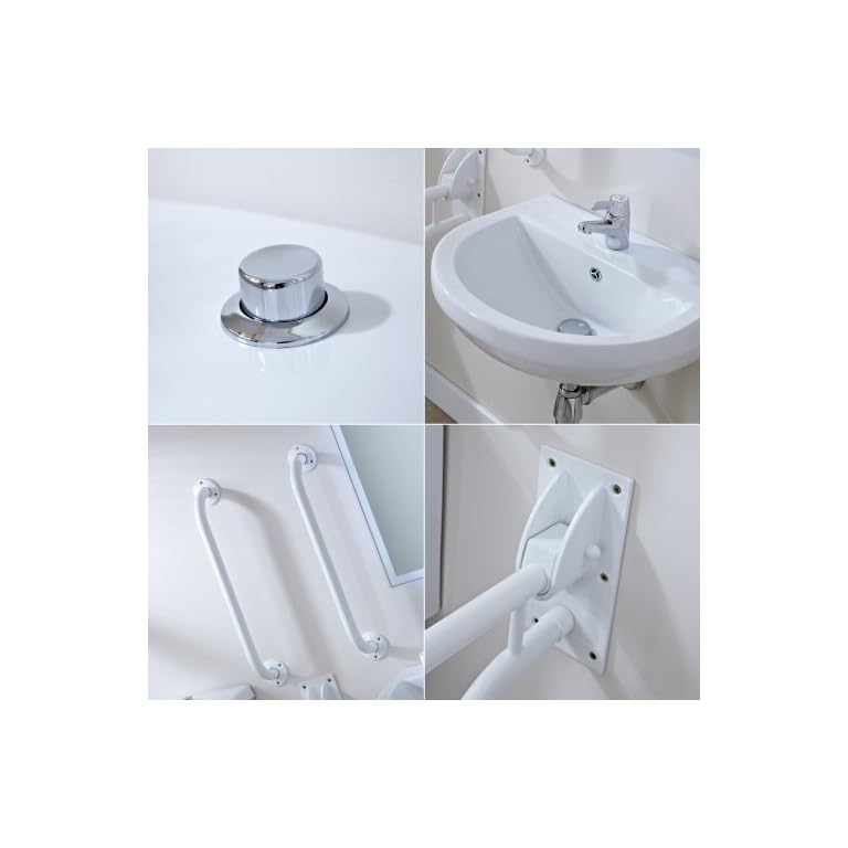 Trueshopping White Ceramic Doc M Pack Disabled Bathroom Suite With WC ...