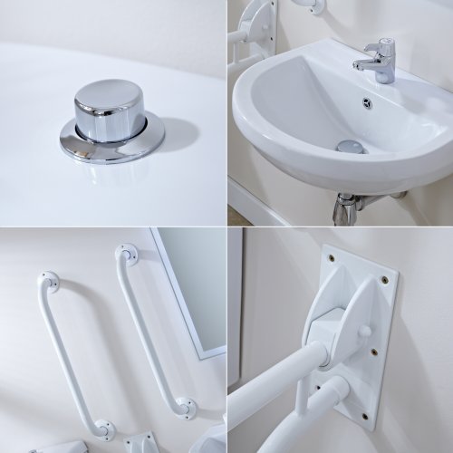 Trueshopping White Ceramic Doc M Pack Disabled Bathroom Suite With WC ...