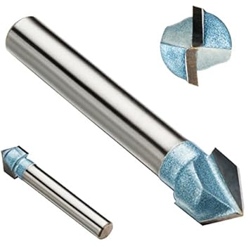 4PCS V Groove Router Bit, 90-Degree Titanium Coated Carbide-Tipped 2 ...