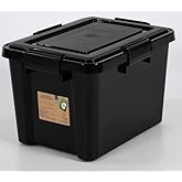 IRIS 1 x 50 Litre Large Weathertight Airtight Black/Clear Plastic Damp ...