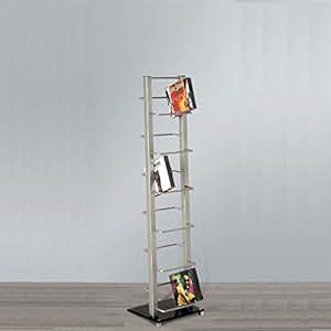 DESIGN CD STAND CD RACK LOUNGE TOWER 92cm made of aluminium & glass ...