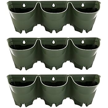 Wonderwall Self Watering Vertical 3 Pocket Garden Wall Planter Outdoor ...