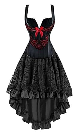 Women's Basque Gothic Boned Vintage Lace Corsets and Steampunk Bustiers ...