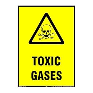 Mr. Safe - Toxic Gases Sign PVC Sticker A5 (5.8 inch X 8.2 inch ...