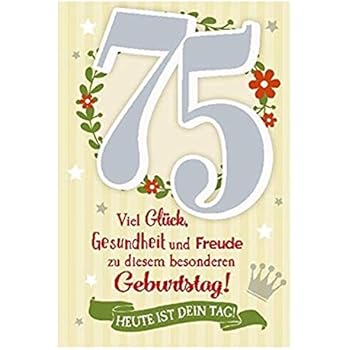 Große Glückwunschkarte XXL (A4) zum 75. Geburtstag - Tafel-Look ...
