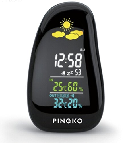 PINGKO Weather Station Digital Temperature Monitor Indoor Outdoor ...