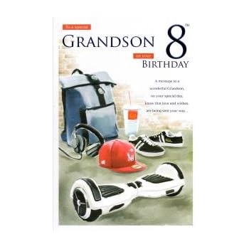 Happy 8th Birthday Grandson Card: Amazon.co.uk: Kitchen & Home